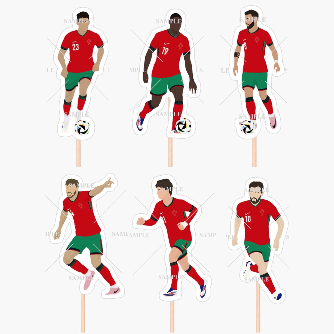 Portugal 2024 Player Cupcake Toppers fernandes, Dias, Felix, Mendes ...