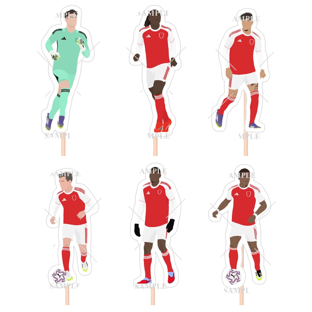 Arsenal Cake Toppers (eze, Hincapie, Kepa, Mosquera, Timber & Trossard ...