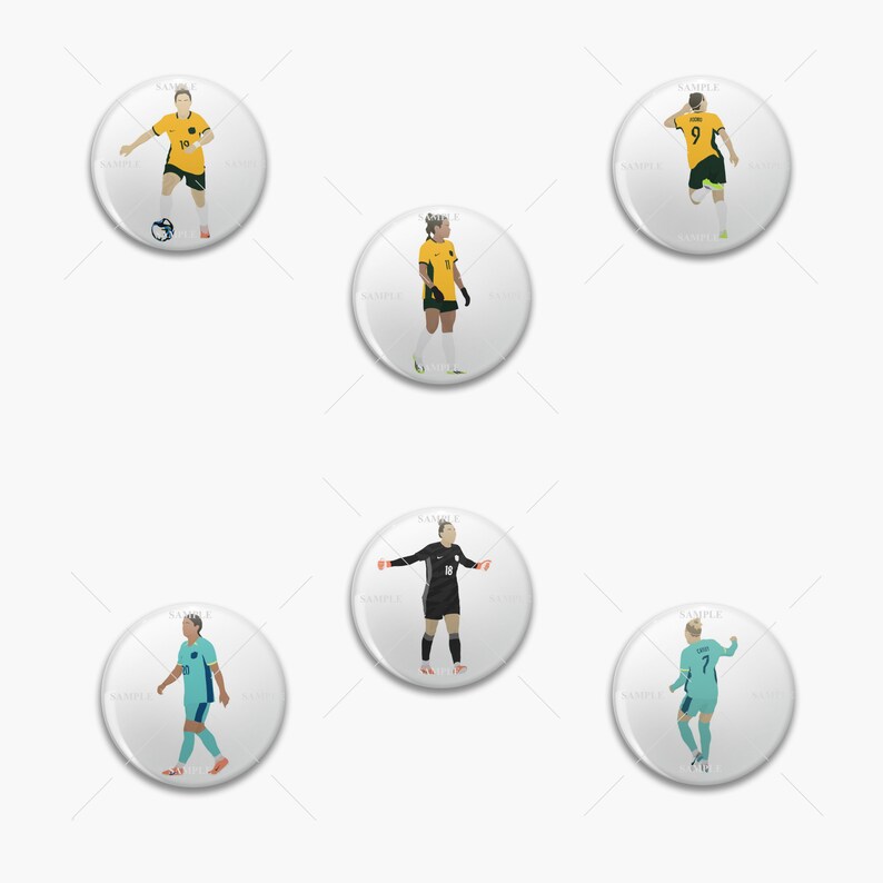 Matildas / Australia Womens World Cup 2023 Football Players Pin Badges ...
