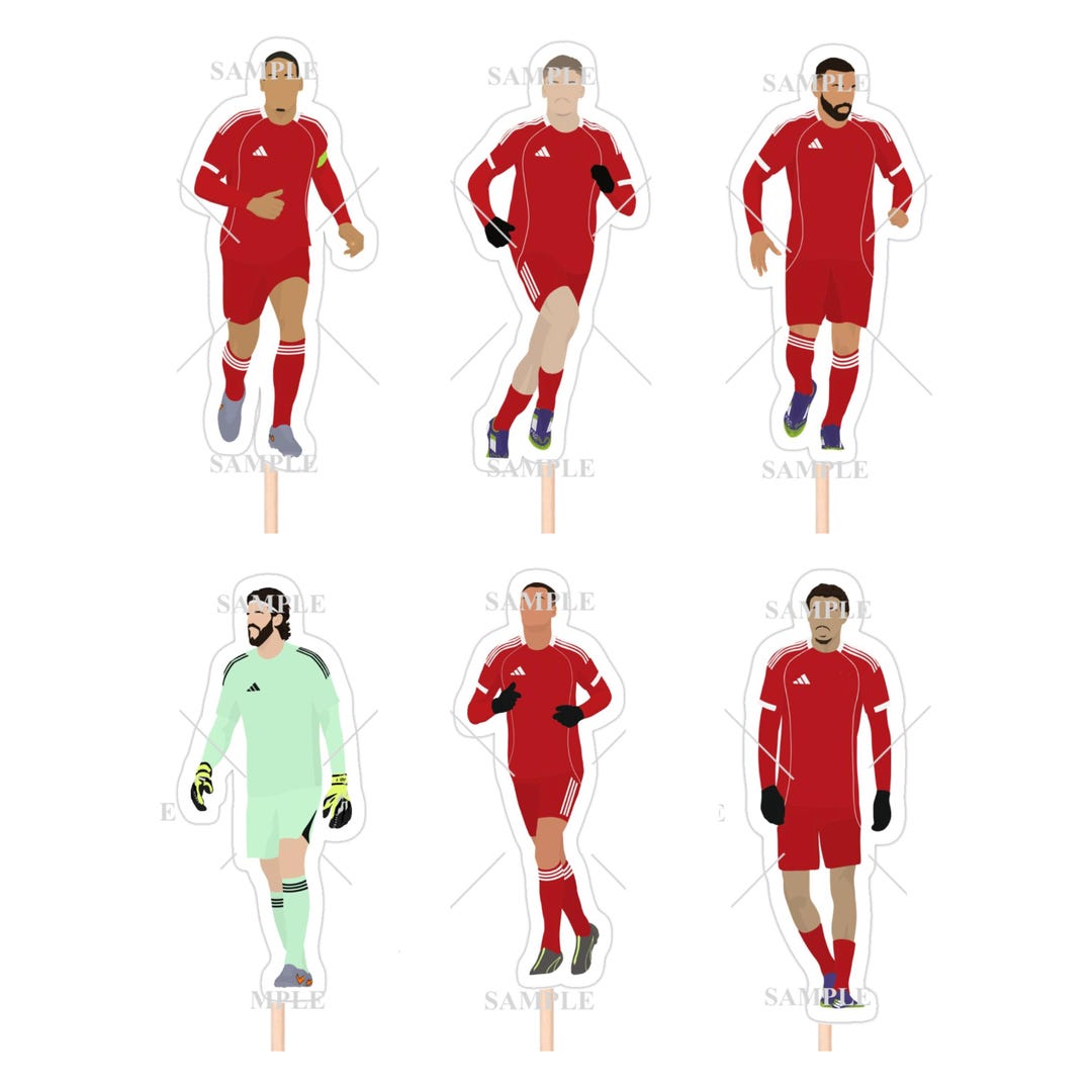 Liverpool Football Cake Toppers (salah, Van Dijk, Ekitike, Gakpo ...