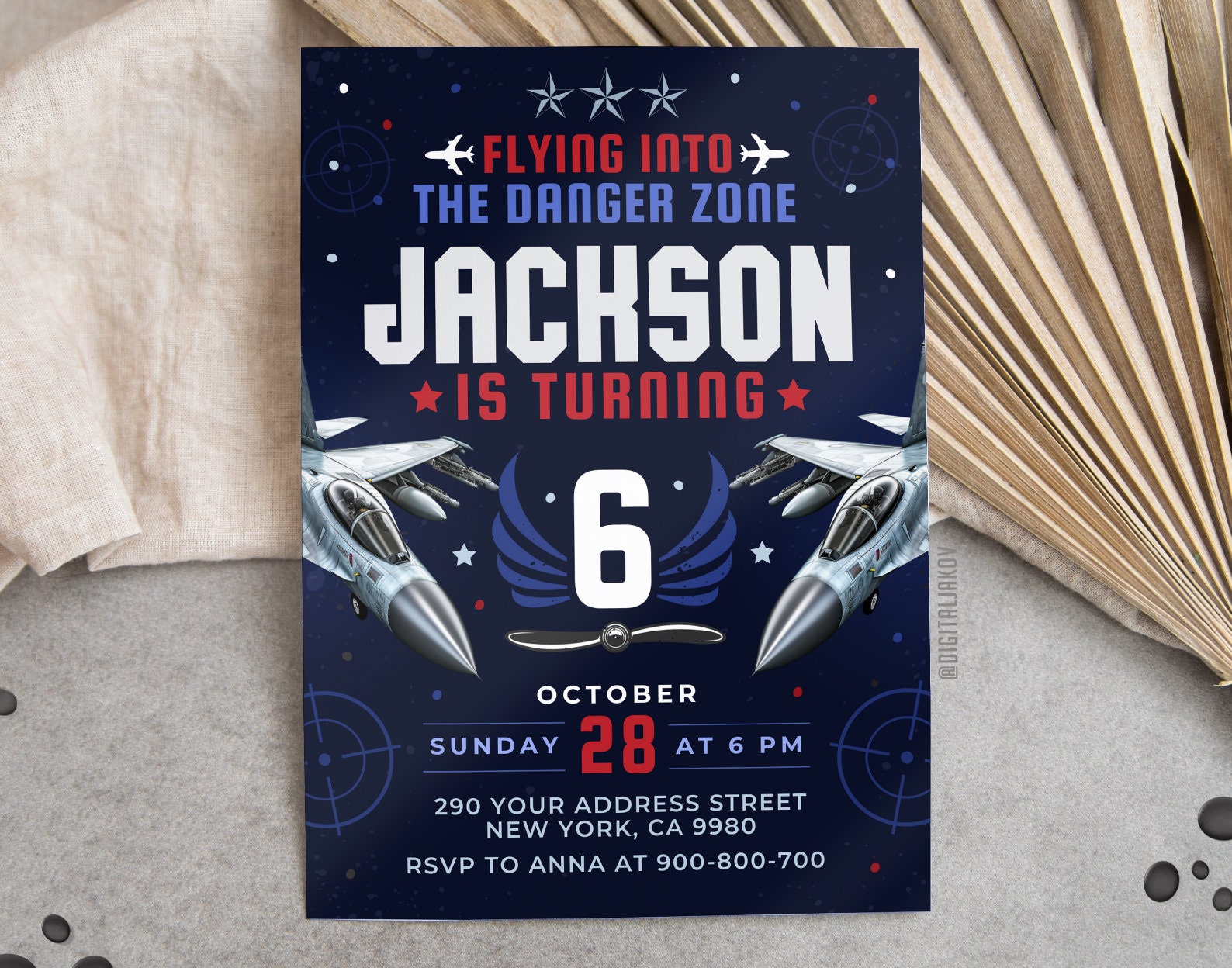 Editable Fighter Pilot Birthday Invitation Fighter Jet Pilot - Etsy