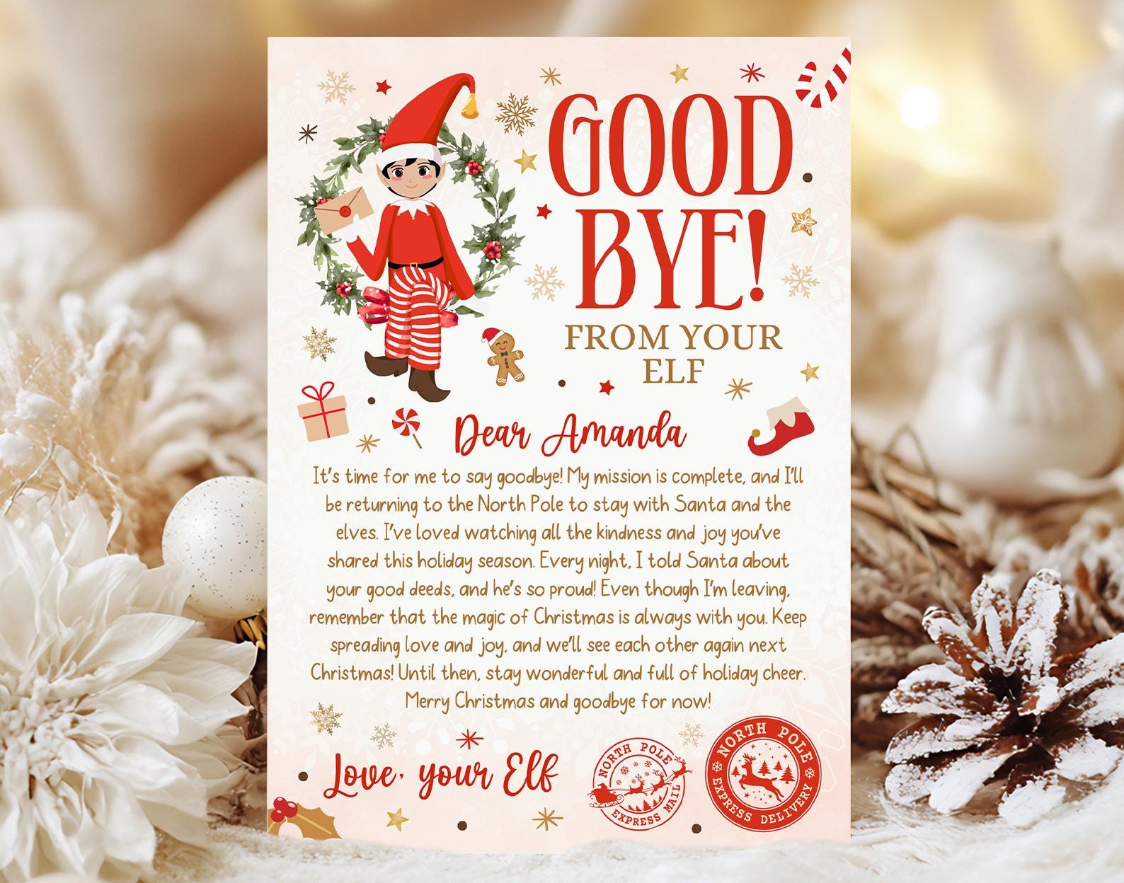Editable Elf Letter, Elf Arrival Letter, Elf Return Letter, Elf I'm ...
