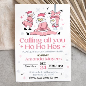 Funny Christmas Invitation, Friendsmas Invitation Template, Girls Night ...