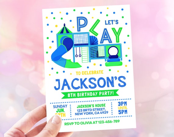 Playground Birthday Invitations Templates For Boys