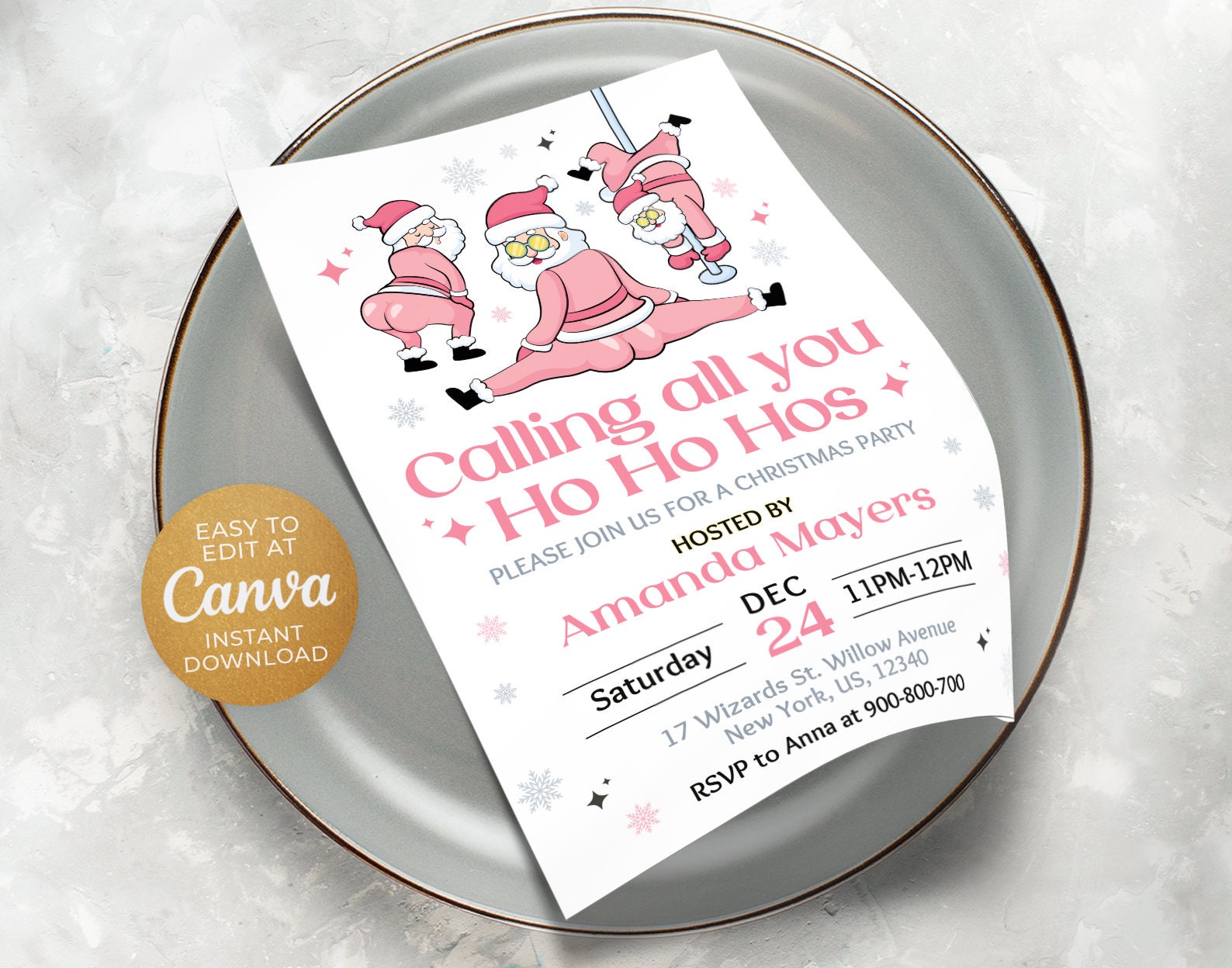 Funny Christmas Invitation, Friendsmas Invitation Template, Girls Night ...