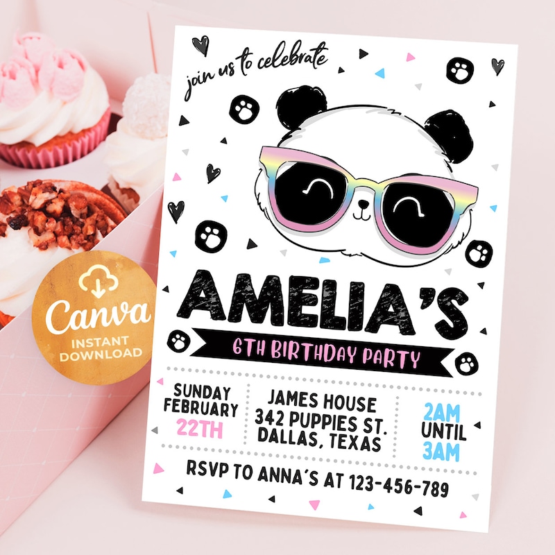 Panda Birthday Printables - Etsy