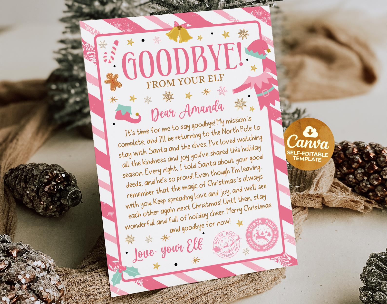 Editable Elf Letter Pink, Elf Arrival Letter, Elf Return Letter, Elf I ...