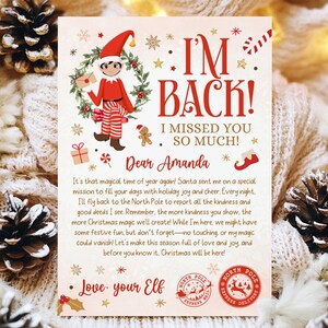 Editable Elf Letter, Elf Arrival Letter, Elf Return Letter, Elf I'm ...