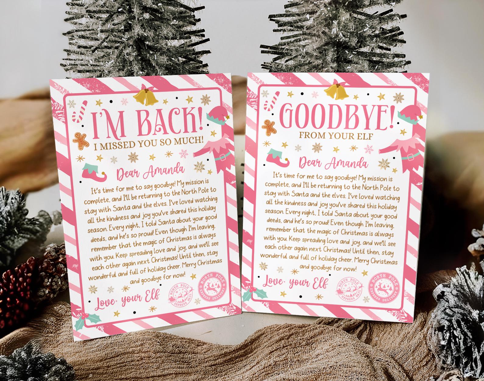 Editable Elf Letter Pink, Elf Arrival Letter, Elf Return Letter, Elf I ...