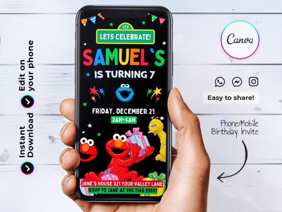 Editable Kids Mobile Birthday Invitation Template | Birthday Party ...