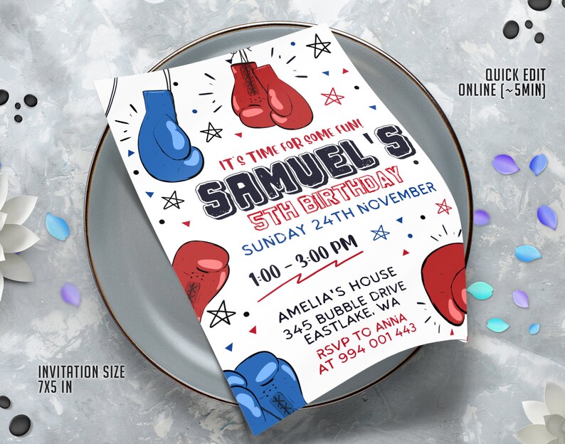 Editable Boxing Birthday Invitation Template Printable - Etsy Editable Boxing Birthday Invitation Template Printable - Etsy