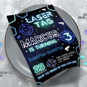 Editable Laser Tag Invitation Template Printable Birthday - Etsy