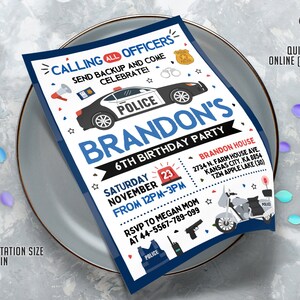 Editable Police Birthday Invitation Police Invitation - Etsy