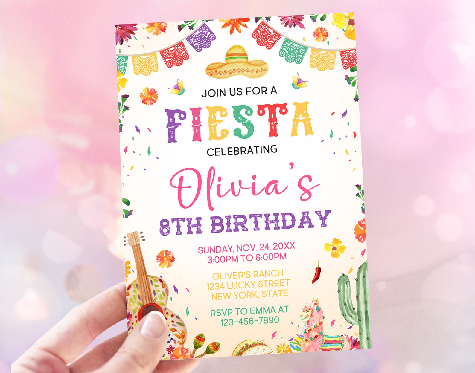 Fiesta Birthday Party Invitation, Fiesta Invitation, Mexican Theme ...