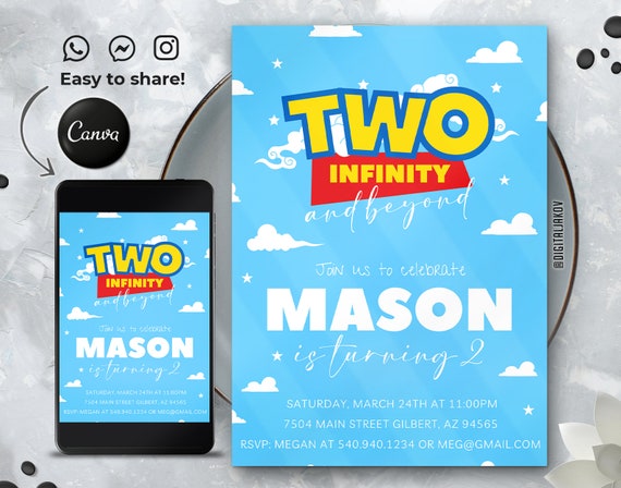 Editable Two Infinity Invitation Template, Cat Invitation, Printable ...