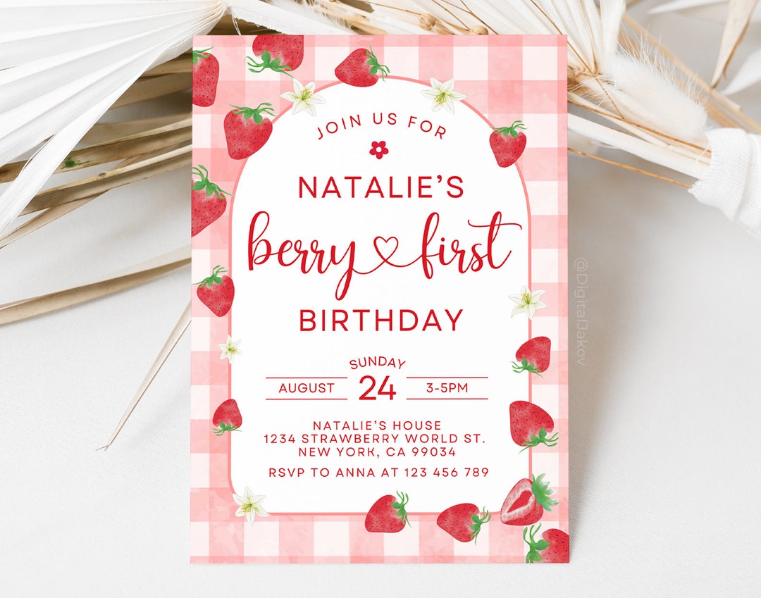 Berry First Invitation, Berry First Birthday Invite, 1st Birthday ...