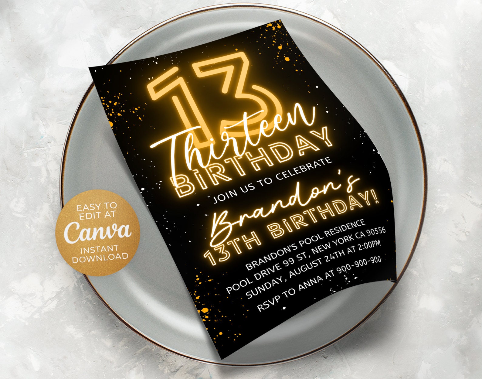 13th Boy Birthday Invitation, 13th Invitation, Official Teenager ...