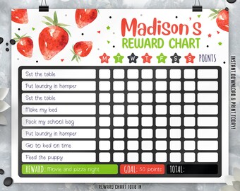 EDITABLE Rainbow Reward Chart Bright Colors Routine Chart - Etsy