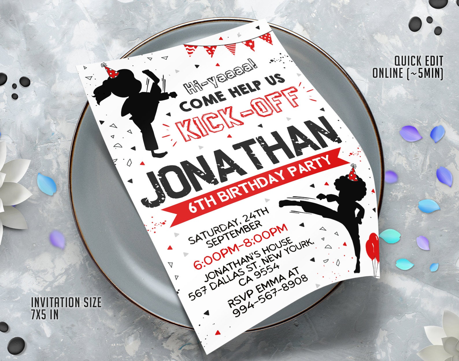 Editable Karate Invitation Template Printable Birthday Party - Etsy