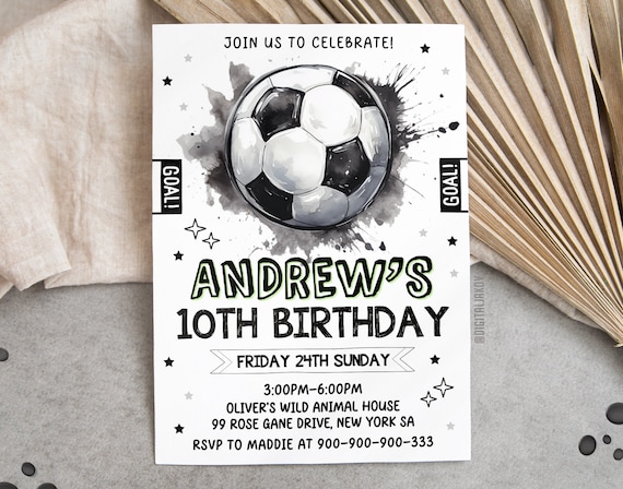 Soccer Birthday Party Invitation Template