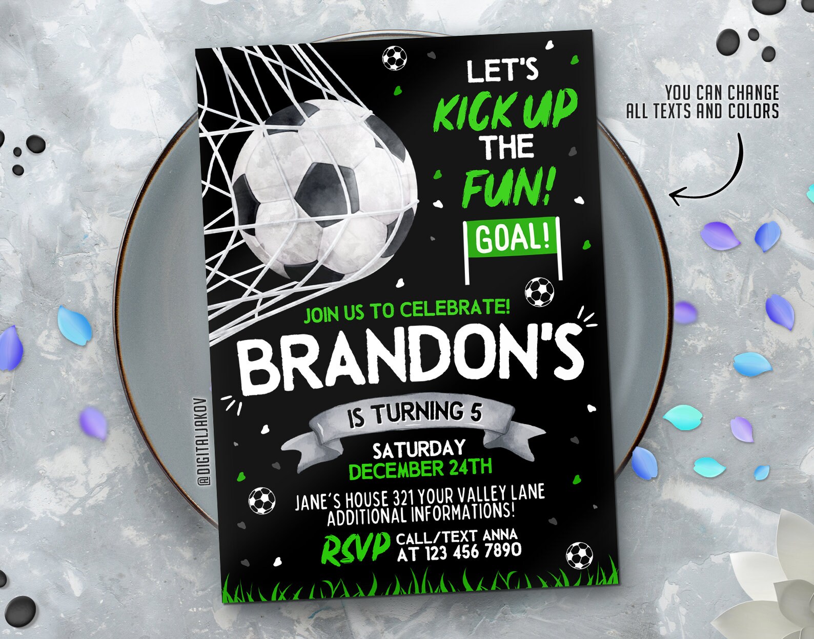 Editable Soccer Birthday Invitation Template Printable - Etsy