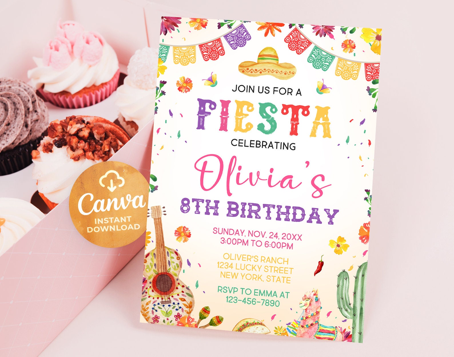 Fiesta Birthday Party Invitation, Fiesta Invitation, Mexican Theme ...