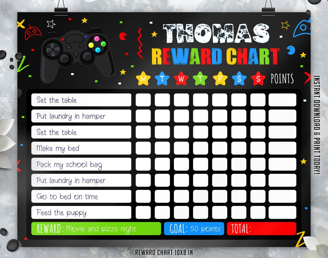 EDITABLE Video Games Chart, Gaming Behavior Chart, Chore Chart ...