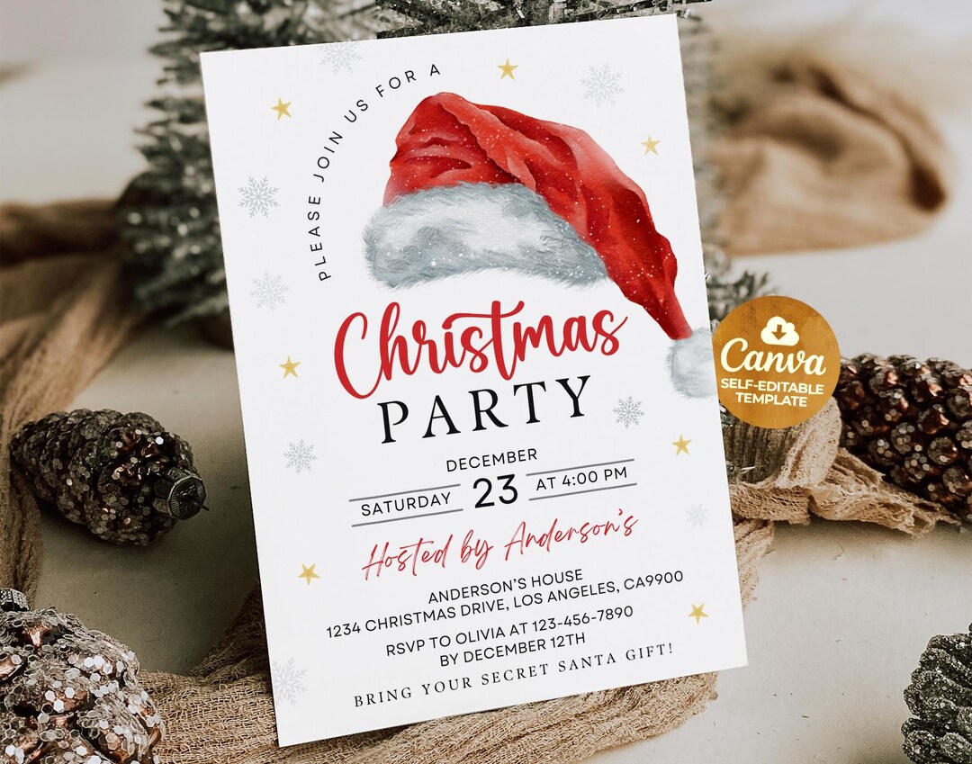 Christmas Party Invitation, Holiday Party Invitation, Christmas Party ...