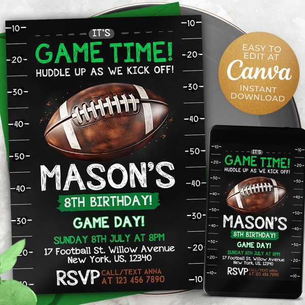 Football Invitation - Etsy