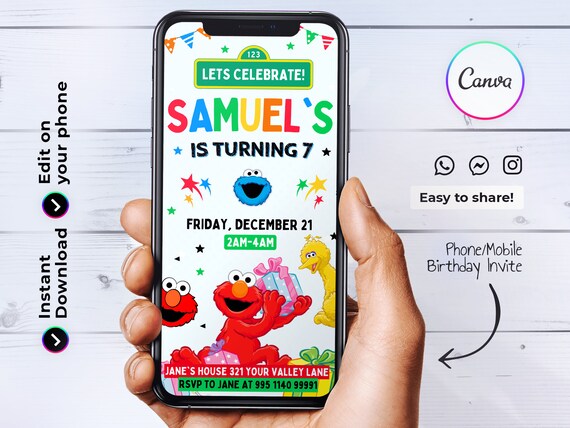 Editable Mobile Birthday Invitation Template | Birthday Party ...