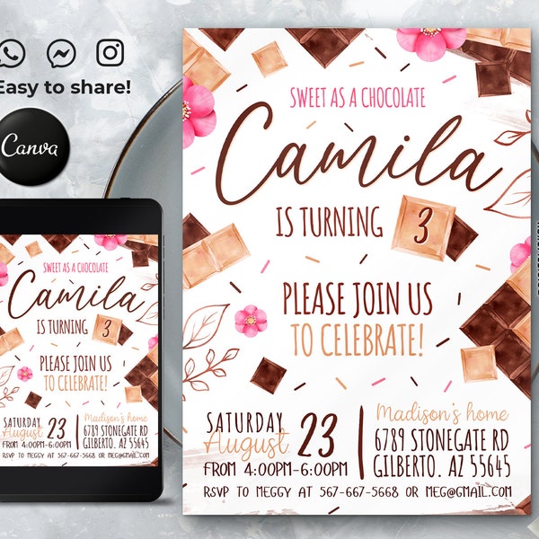 Chocolate Invitation - Etsy UK