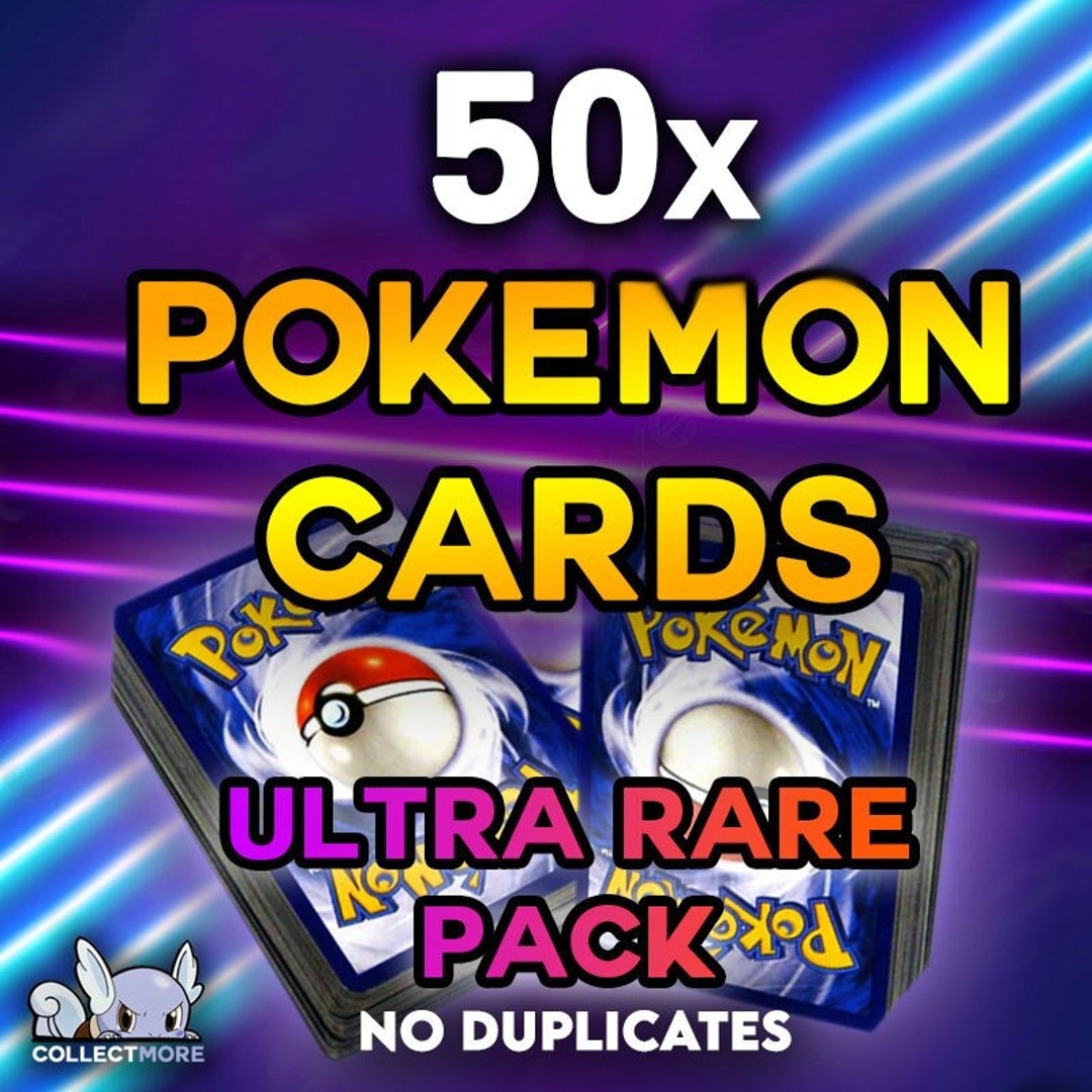 50 Pokemon Cards Bulk Pack Ultra Rare Shiny Foil Holo Cards No ...