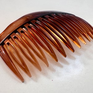 Vintage French Faux Tortoise Shell Hair Side Comb Brown Celluloid ...