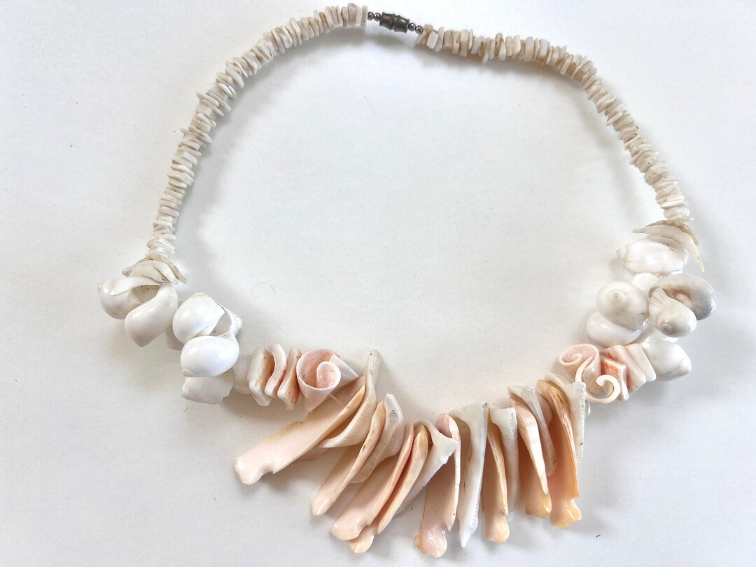 Vintage Handmade Shard Spikes Seashell Necklace Waterproof Surfers ...