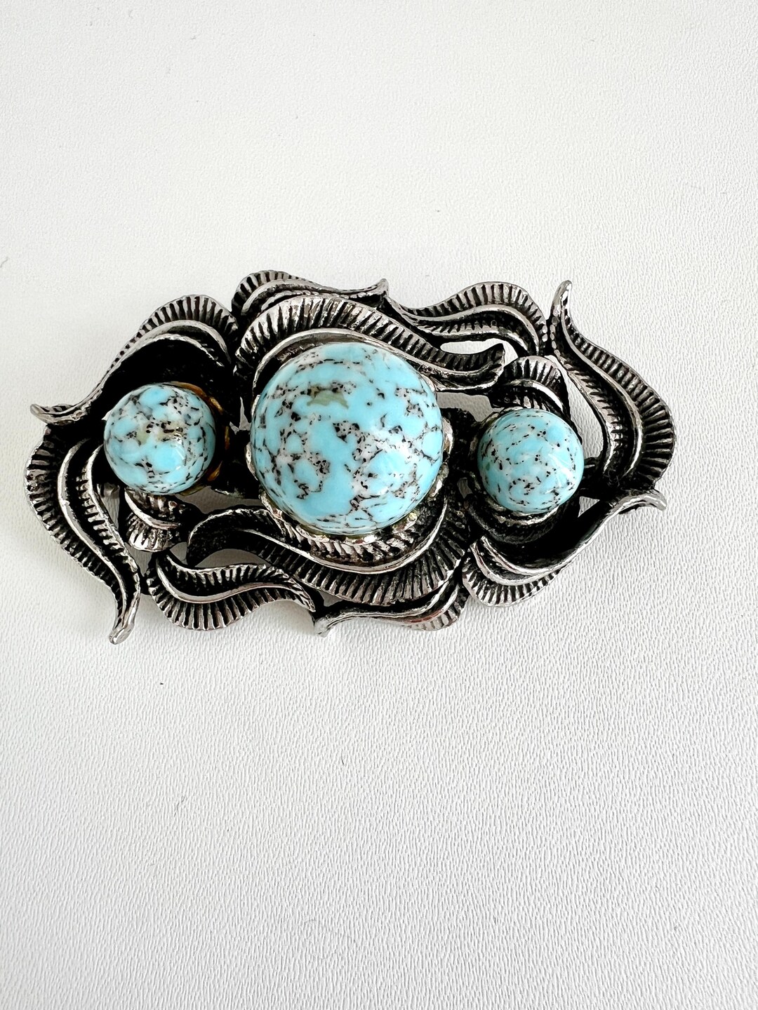 Vintage ARCANSAS Elizabeth Reimer 1950s Czech Peking Glass Silver ...