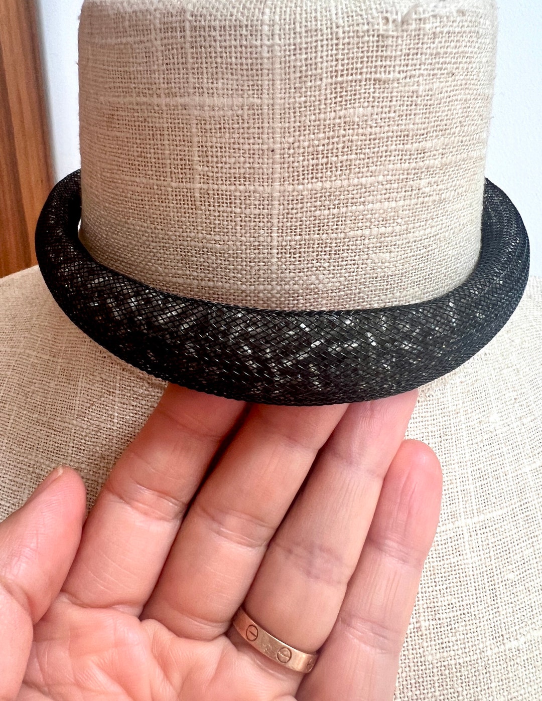 Vintage Clear Swarovski Crystal in Wide Black Mesh Net Choker Collar ...