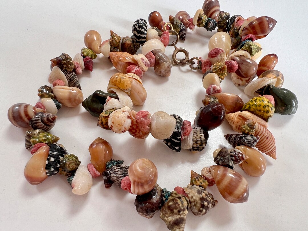 Antique / Vintage 1920s Colourful Sea Shell Necklace Boho Chic Beach ...