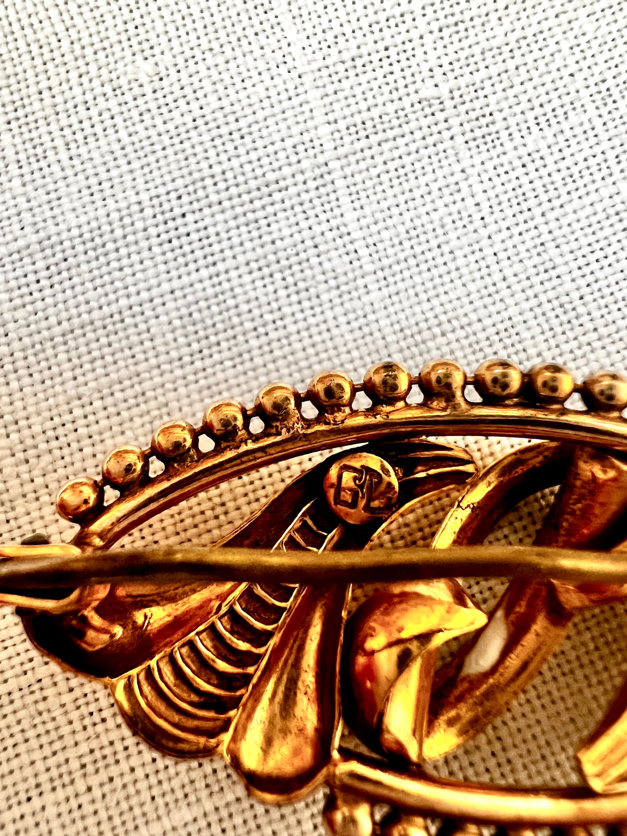 Épinglette ancienne Georges Legros, signée GL, poinçonnage Art déco ...