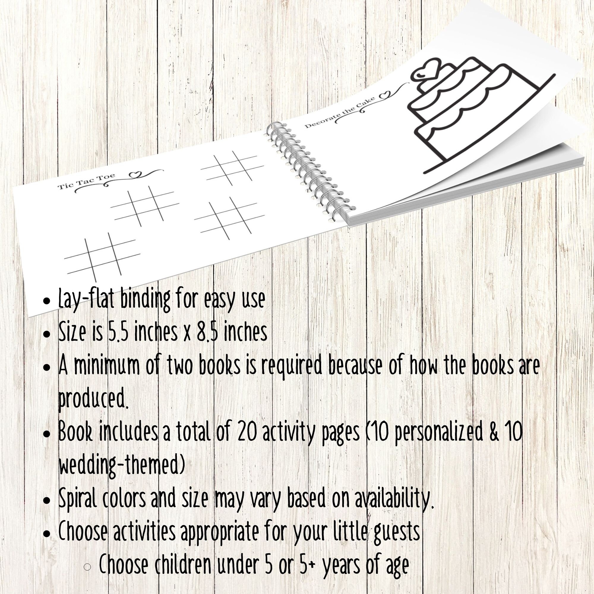 Custom Photo Wedding Activity Book Personalized Wedding Activity Book ...