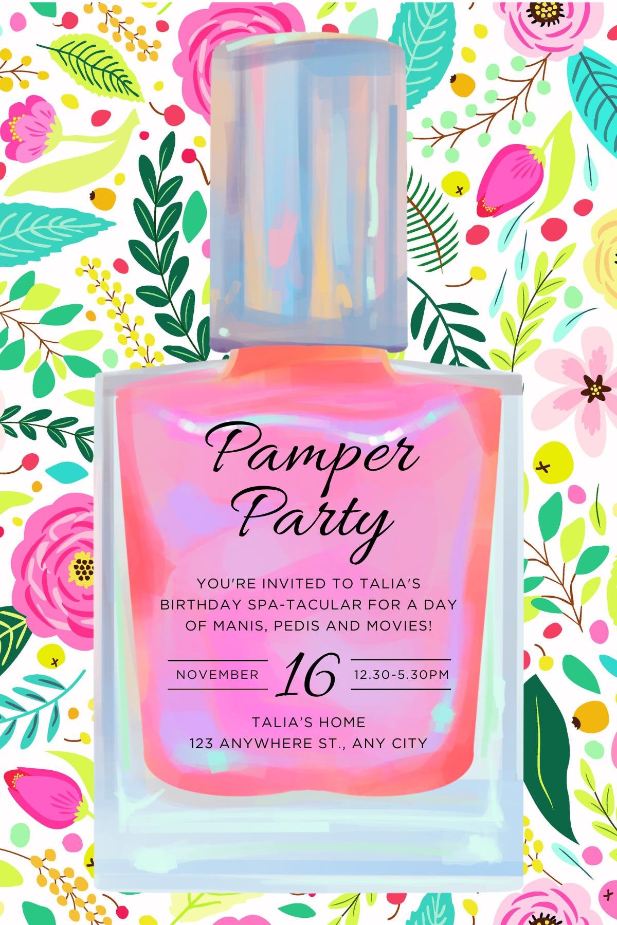 DIY Pamper Party Invitation - Etsy