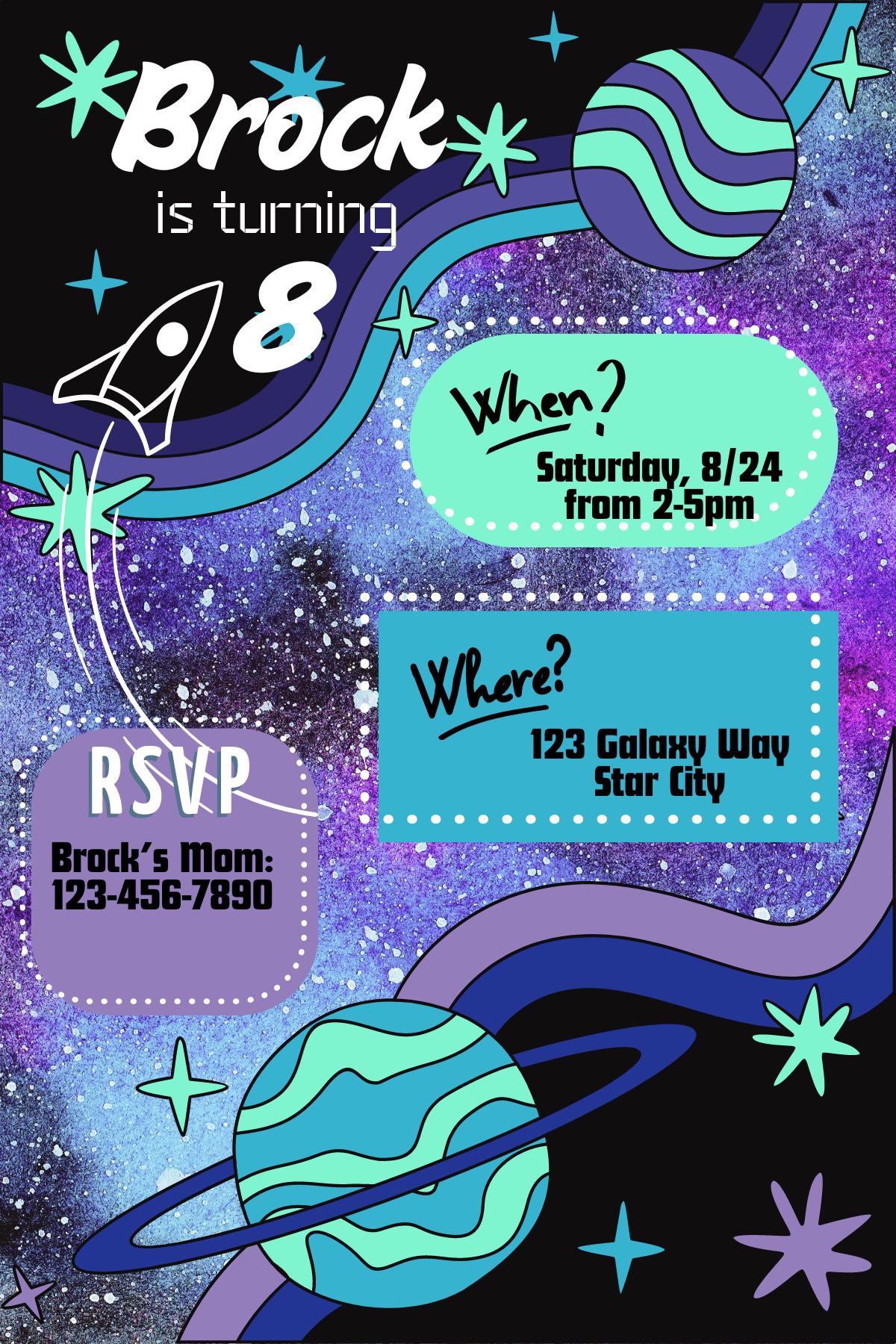 DIY Space Galaxy Party Invitation - Etsy
