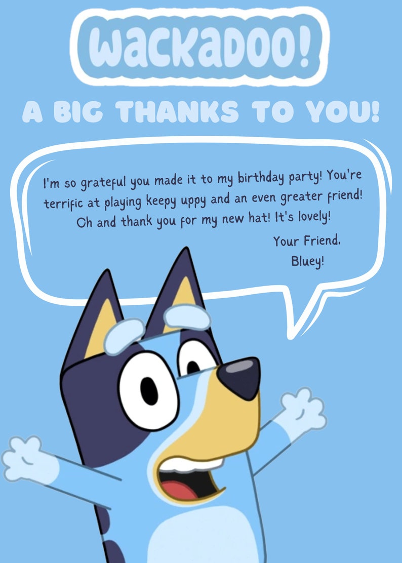 DIY Bluey Thank You - Etsy