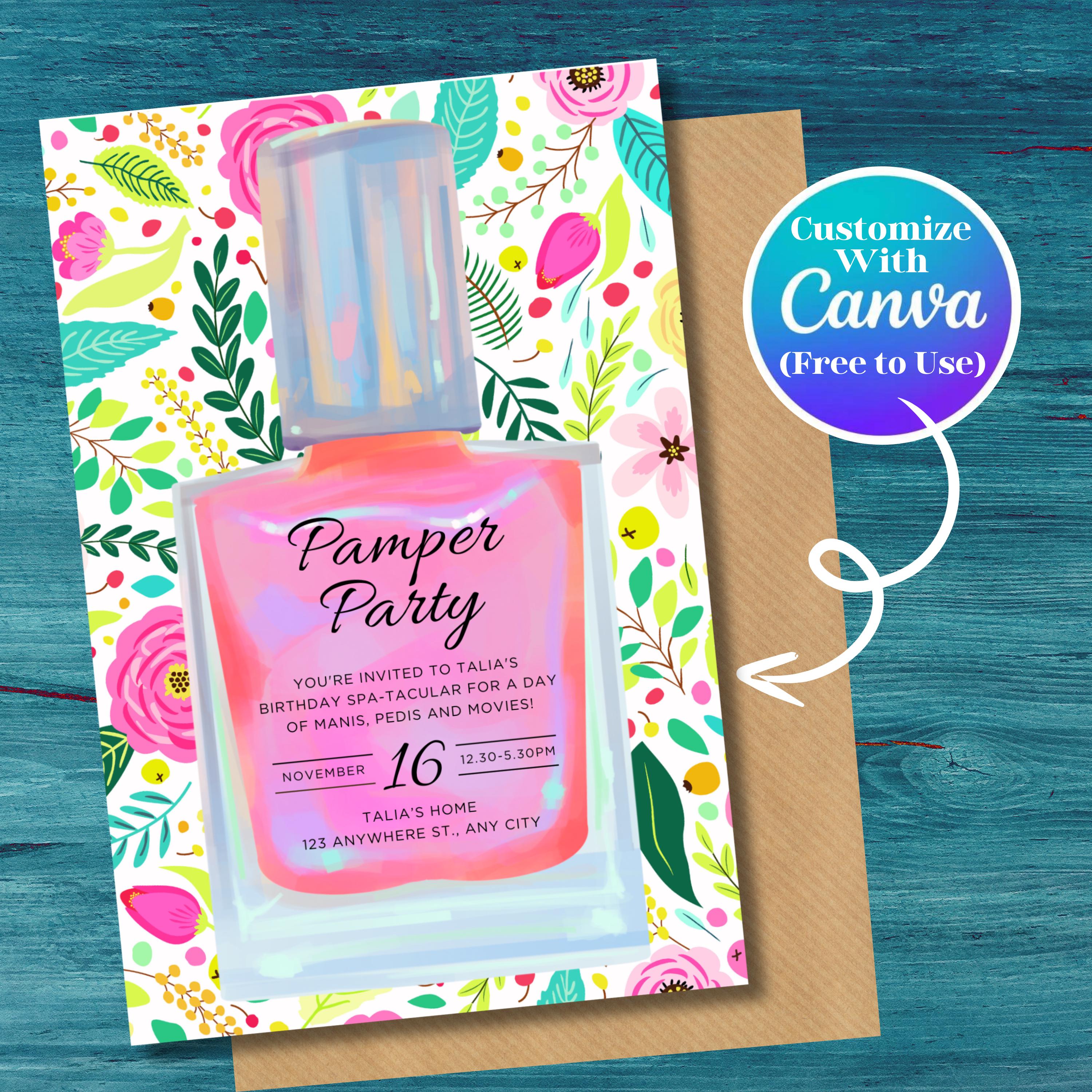 DIY Pamper Party Invitation - Etsy