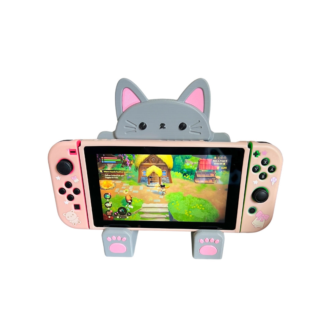 Cute Cat Nintendo Switch Stand | Kawaii | Cute Office Decor | Gaming ...