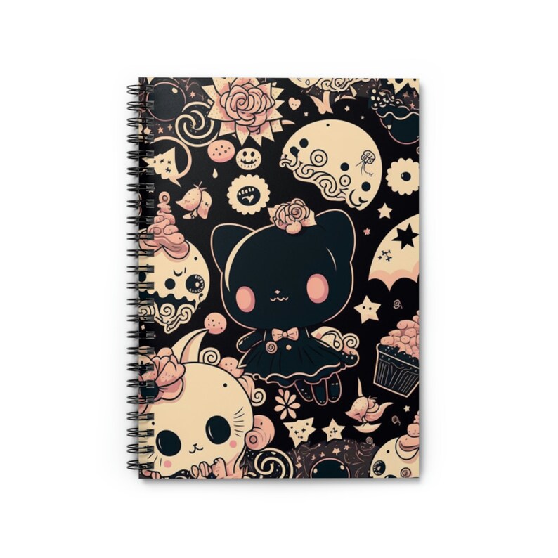 Cute Goth Cat Spiral Notebook Goth Journal - Etsy