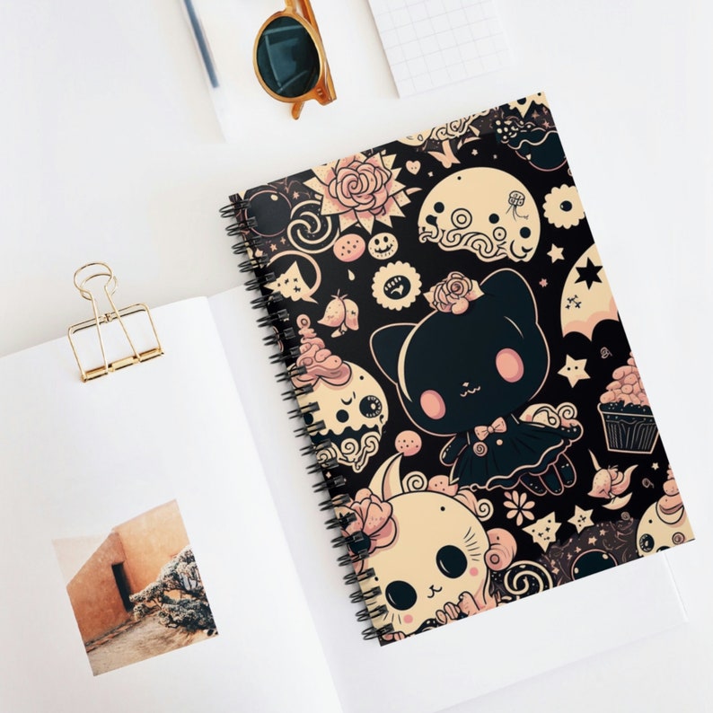 Cute Goth Cat Spiral Notebook Goth Journal - Etsy
