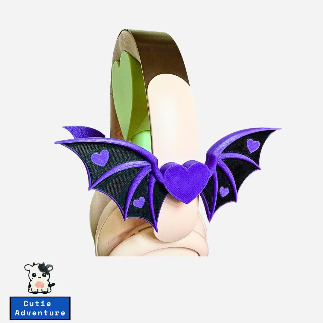 Bat Wing Bow With Hearts Headphones Attachment | Gothic | Cute Office ...