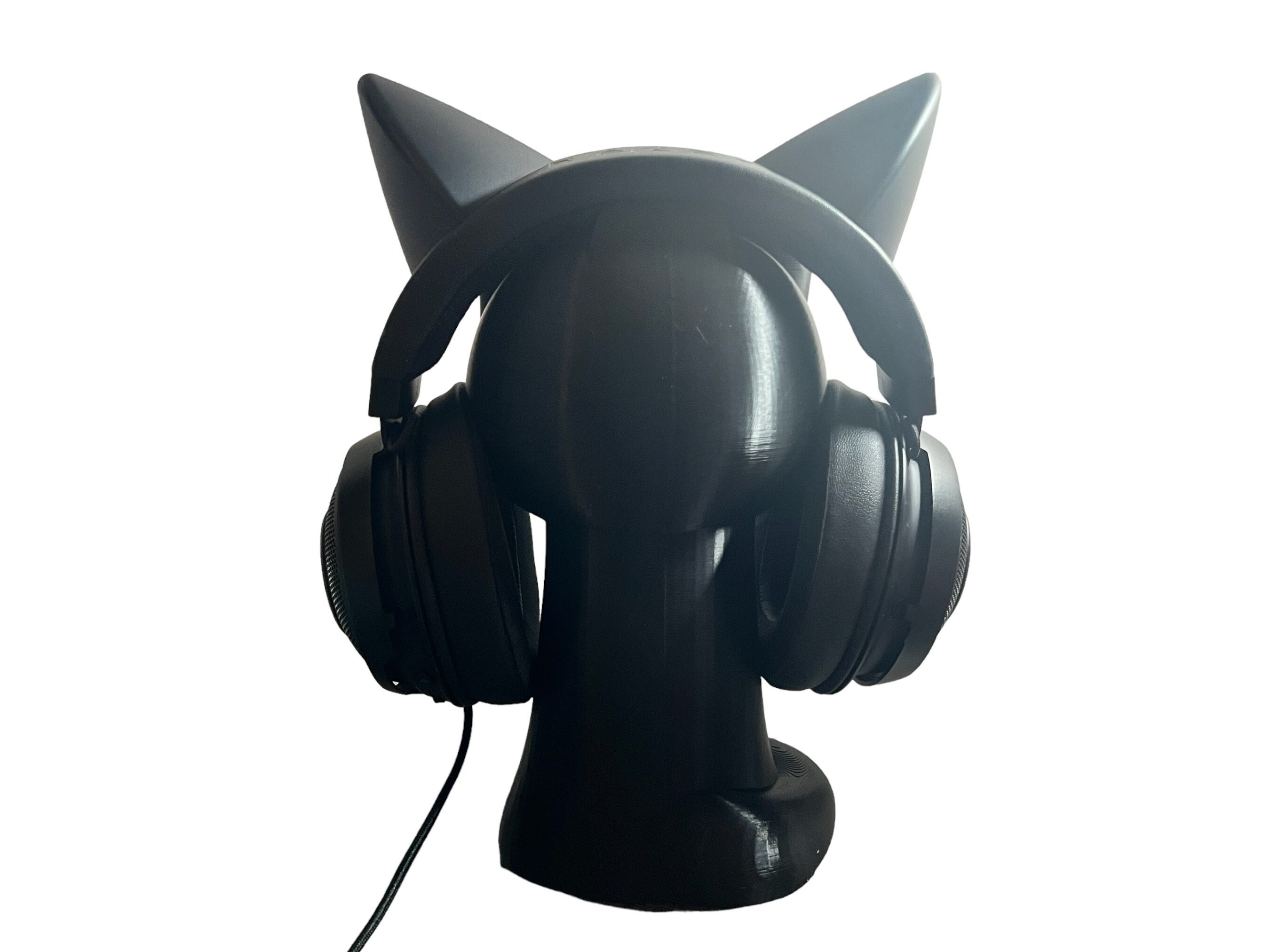 Cute Black Cat Headphone Stand | Kawaii | Cute Office Decor | Gaming ...