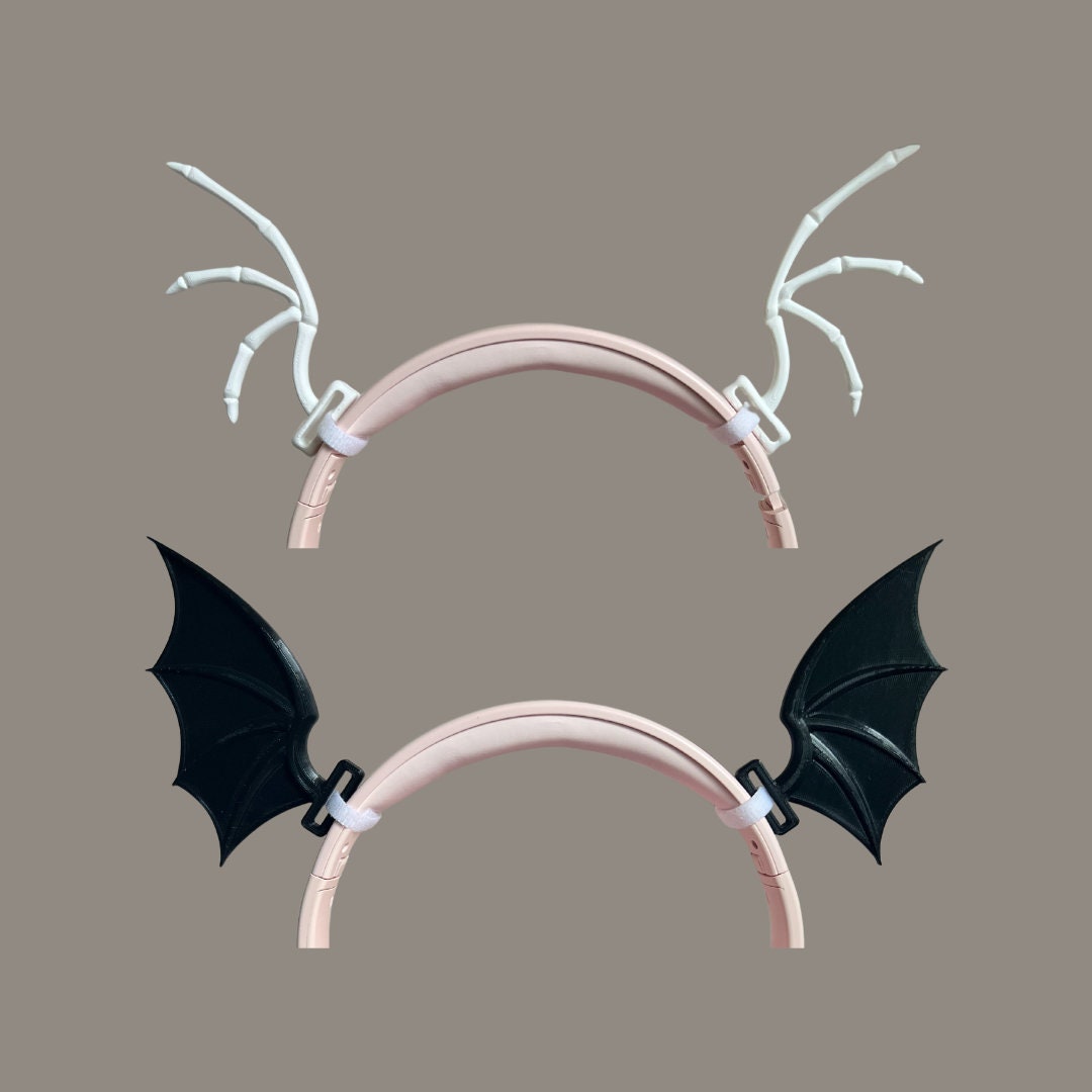 Skeleton Wing and Bat Wing Headphones Attachment | Kawaii | Cute Office ...