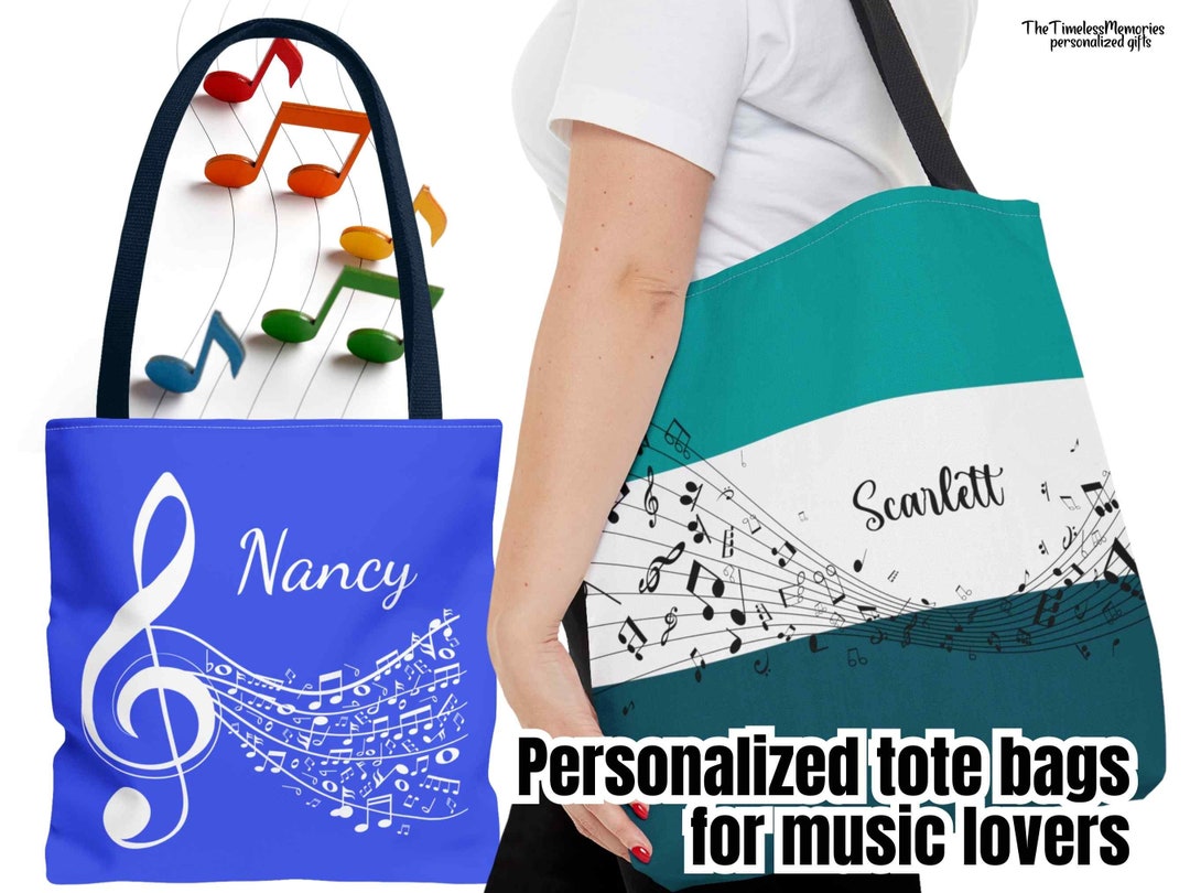 Personalized Musician Tote Bag Music Gift Bag Piano Gifts Violin Key ...